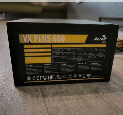 Блок питания AeroCool VX plus 650W