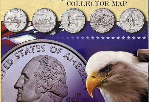 Коллекционные монеты набор. State quarters