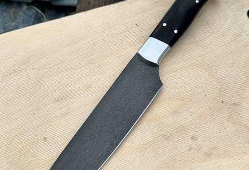Кухонный нож из стали х12мф рукоять черный граб