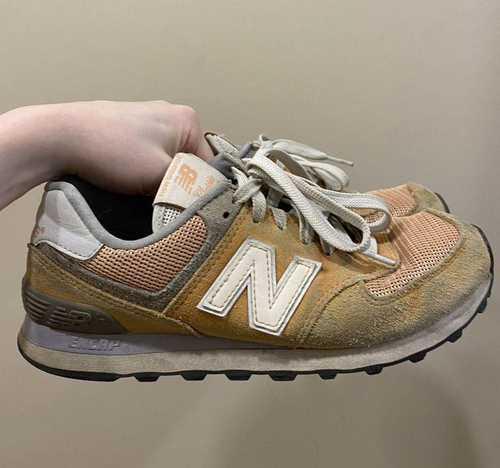 Кроссовки new balance 574 персиковые женские