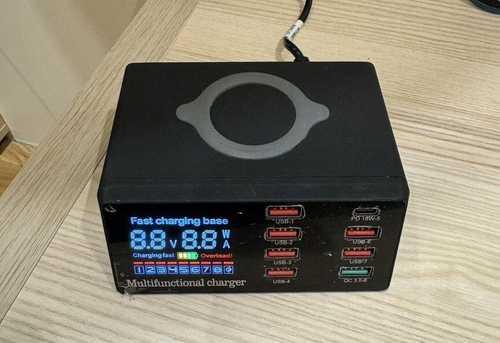 Зарядная станция qi, 8 usb