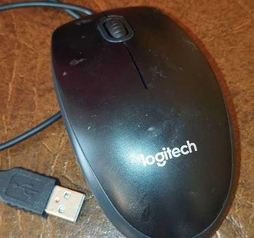 Мышь Logitech B100 черная оптическая