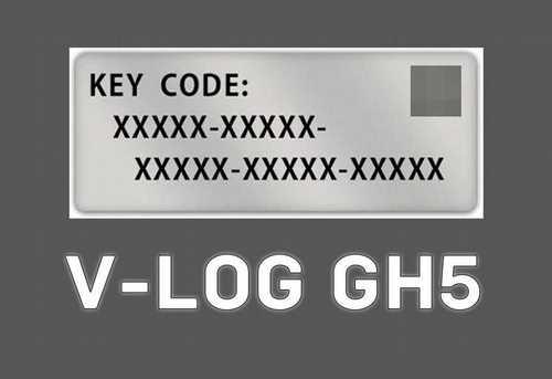 Ключ Panasonic gh5 v-log log vlog