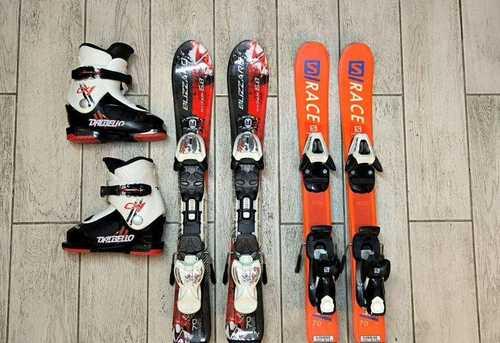 Горные лыжи детские 70,горнолыжные детские ботинки