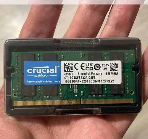 Crucial память 16Gb DDR4 3200 мгц в ноутбук