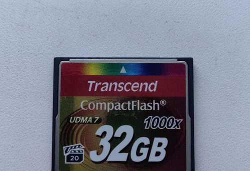 Карта памяти Transcend CompactFlash 32GB 1000x