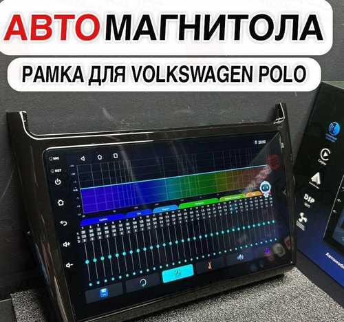 Магнитола на android 9" рамка Volkswagen polo