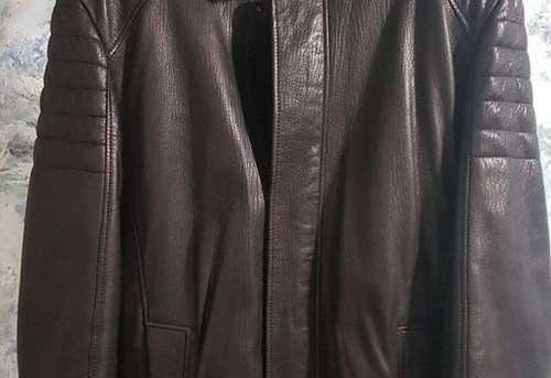 Кожаная куртка мужская зимняя с мехом, разм 52