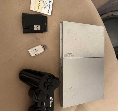 Sony playstation 2 ps2 slim silver чипована