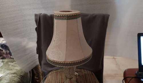 Стеклянная прикроватная лампа с торшером
