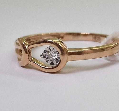 Золотое кольцо с бриллиантом арт 3384/985