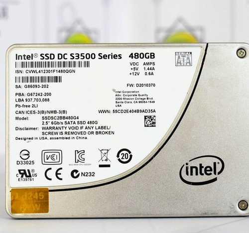 SSD intel S3500 480GB