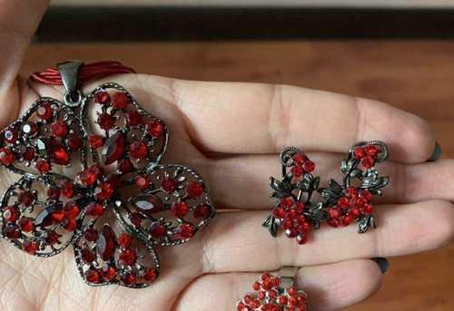 Ожерелье бижутерия кольцо и серьги