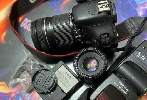 Продам фотоаппарат Canon 600D, объективы, вспышку