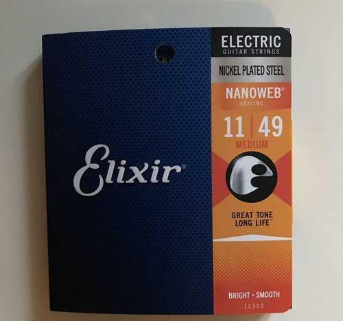 Струны Elixir E-Guitar Strings 11-49 12102 Nanoweb