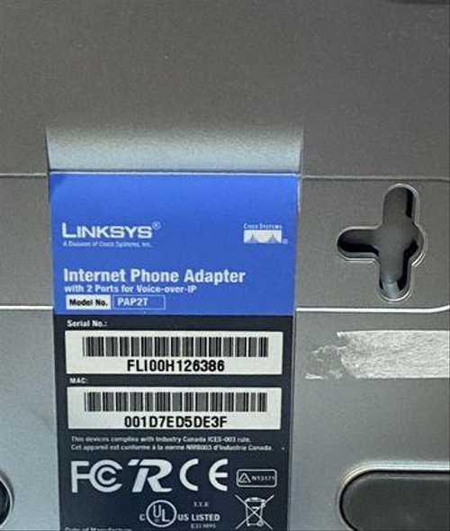 VoIP шлюз/адаптер Linksys PAP2T