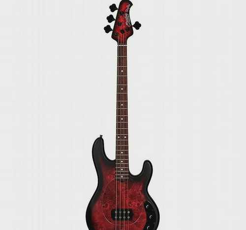 Бас-гитара Sterling by Music Man StingRay Ray34 Burl Top Dark Scarlet Burst Satin