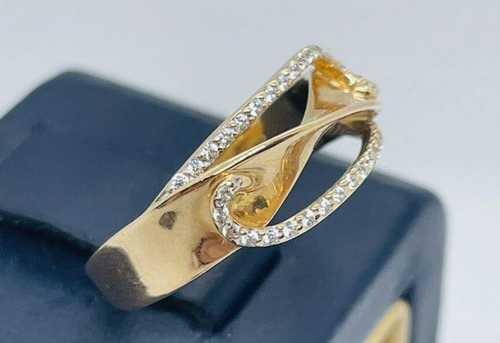 Золотое кольцо фианит 585
