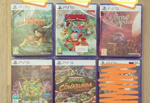 Игры PS5 Turtles Shredder, Crazy chicken, Garfield