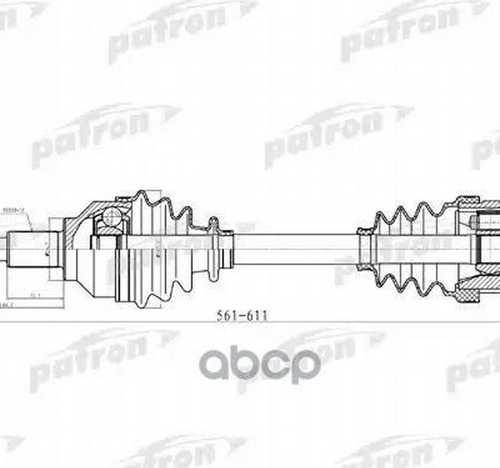Полуось привода прав 32x585x56,7x28 chrysler: sebr