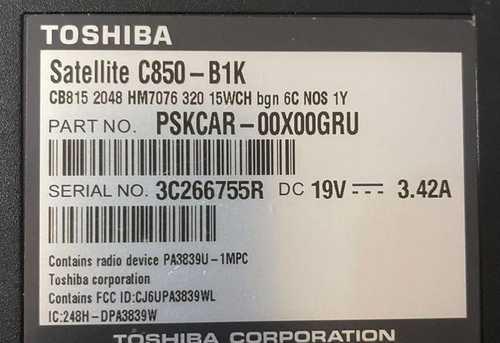 Toshiba satellite c 850-b1k
