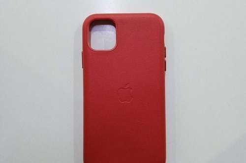 Кожаный чехол на iPhone 11 красный