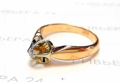 Золотое кольцо СССР 583 пробы с бриллиантом 5.25 г