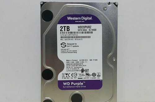 Жесткий диск 2000Gb SATA 3.5" WD Purple wd20purz