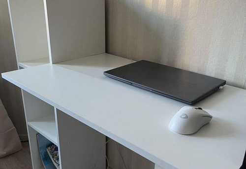 Компьютерный стол, белый, бу с полками