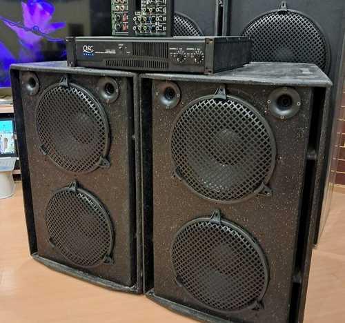 Колонки FF-Pro 2176W Фанера 2шт AMP Mixer