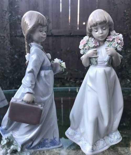 Фарфоровые статуэтки lladro Девочки с цветами