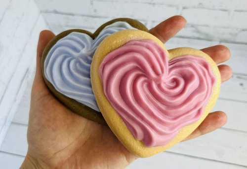 Мыло ручной работы печенье сердце