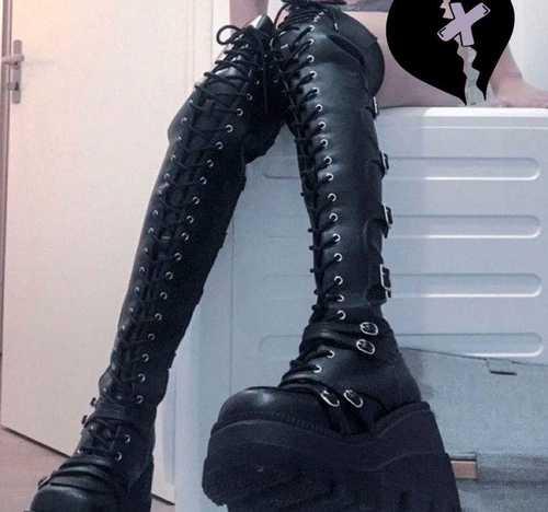 Ботинки demonia high leather boots