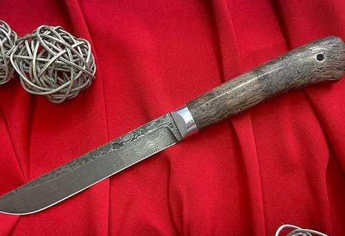 Нож "Уж", клинок Дамасская сталь, рукоять шпальт