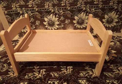 Кровать деревянная для кукол