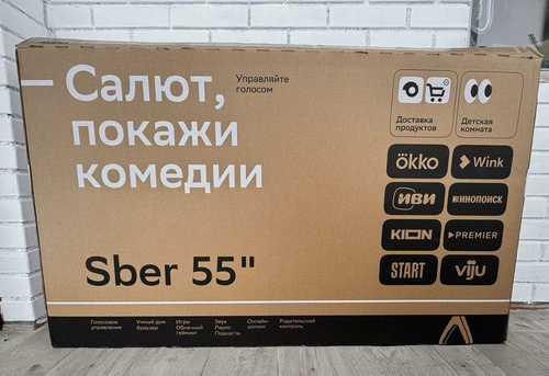 Телевизор 4к Sber 55 qled Новый