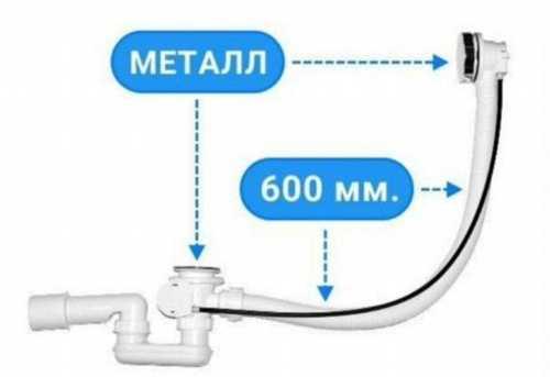 Сифон для ванны полуавтоматический