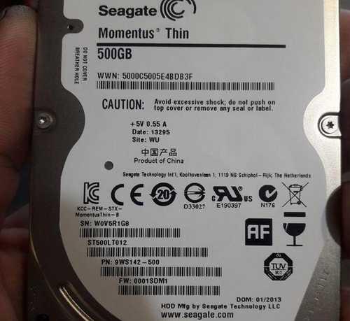HDD Seagate momentus Thin ST500LT012 2.5 500gb