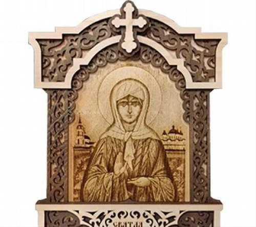 Икона резная из кедра " Святая Матрона"