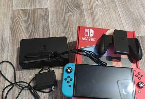 Nintendo switch oled с ак-том и аксессуарами