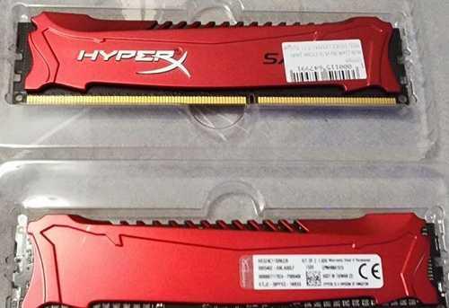 Оперативка Kingston hyper ddr3 16gb 2 планки