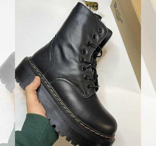 DR. Martens 1460 Jadon Black Platform Белый мех