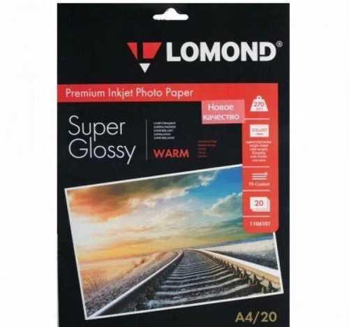 Фотобумага Lomond super glossy warm 270 gsm, A4