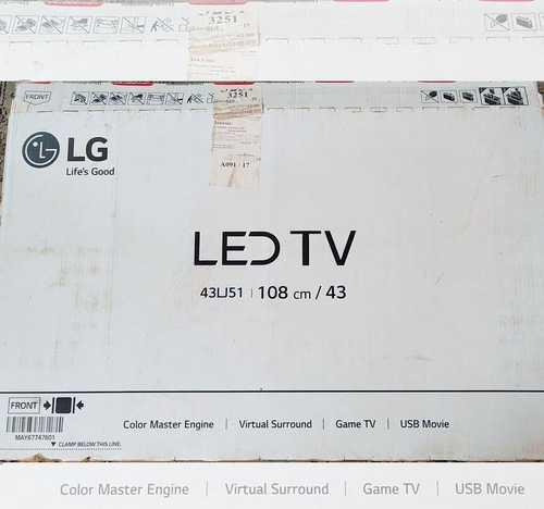 Телевизор 43 дюйма LG 43LJ510V