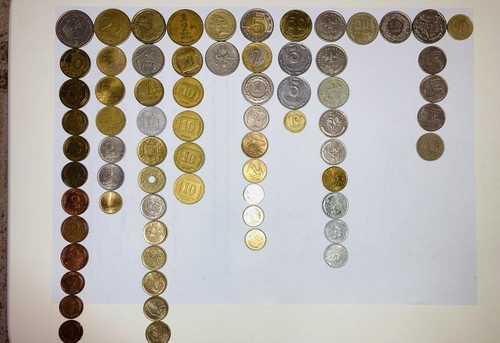 Монеты разных стран, 70 шт