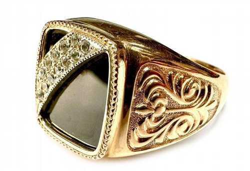 Золотое кольцо-печатка 8.96г.(т100144)