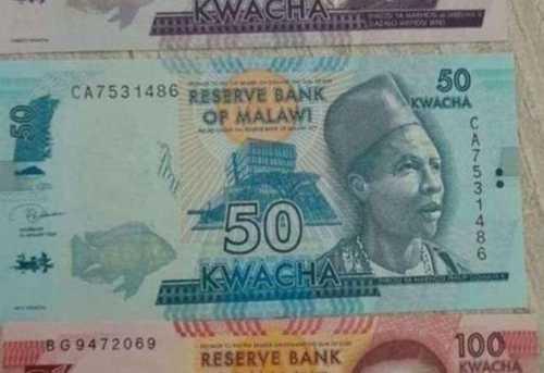 Набор банкнот Малави 20-50-100 Квача. UNC