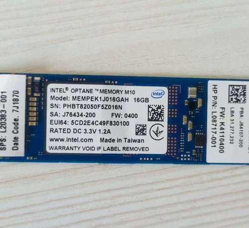 SSD 16гб M.2 Intel Optane Memory M10 Series