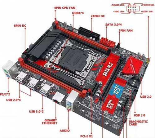 Материнская плата lga 2011 v3 machinist x99-rs9