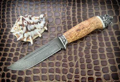 Охотничий нож сокол из дамасской стали
